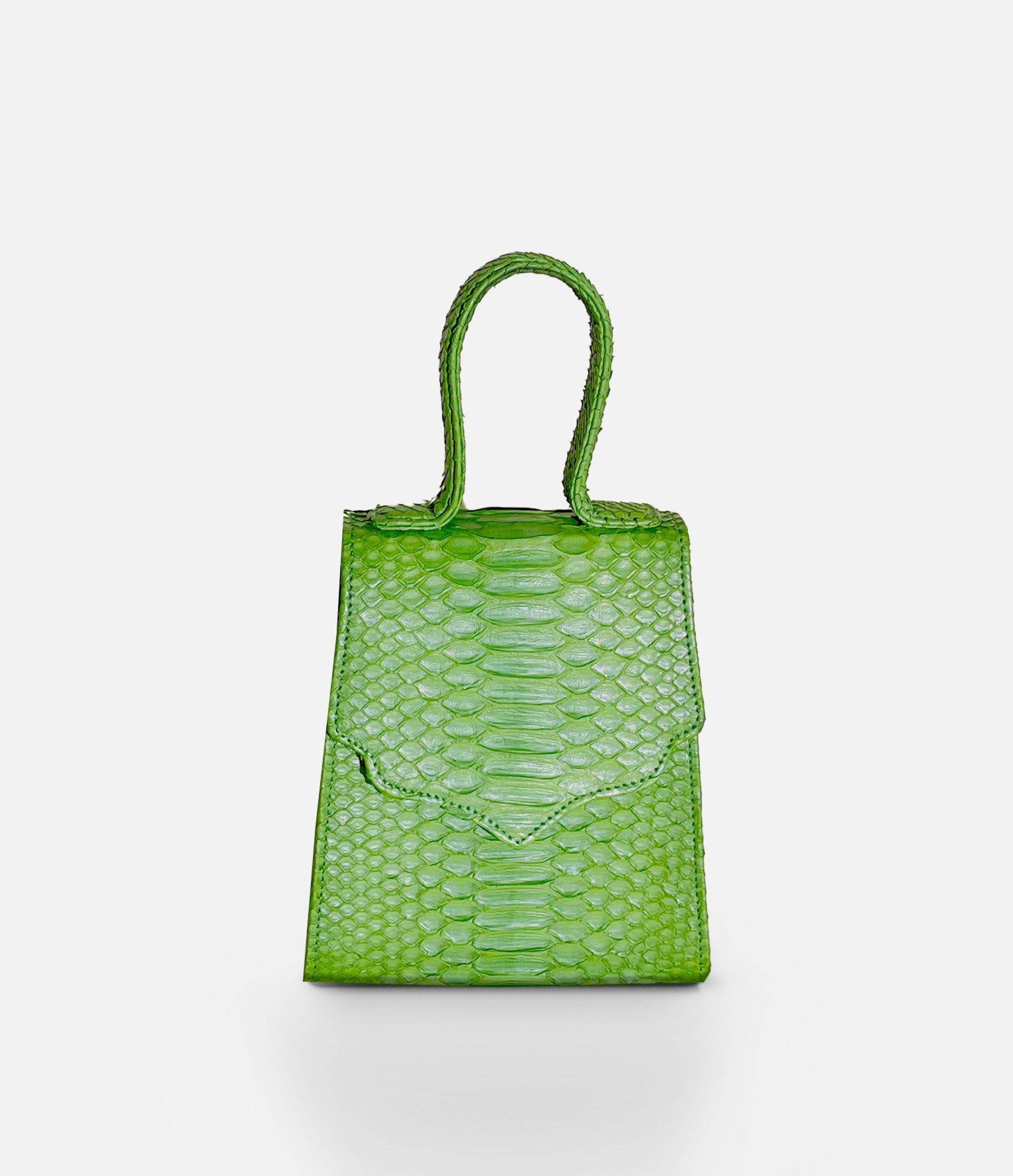 The Mini Missy in Lime Python with Gold Hardware