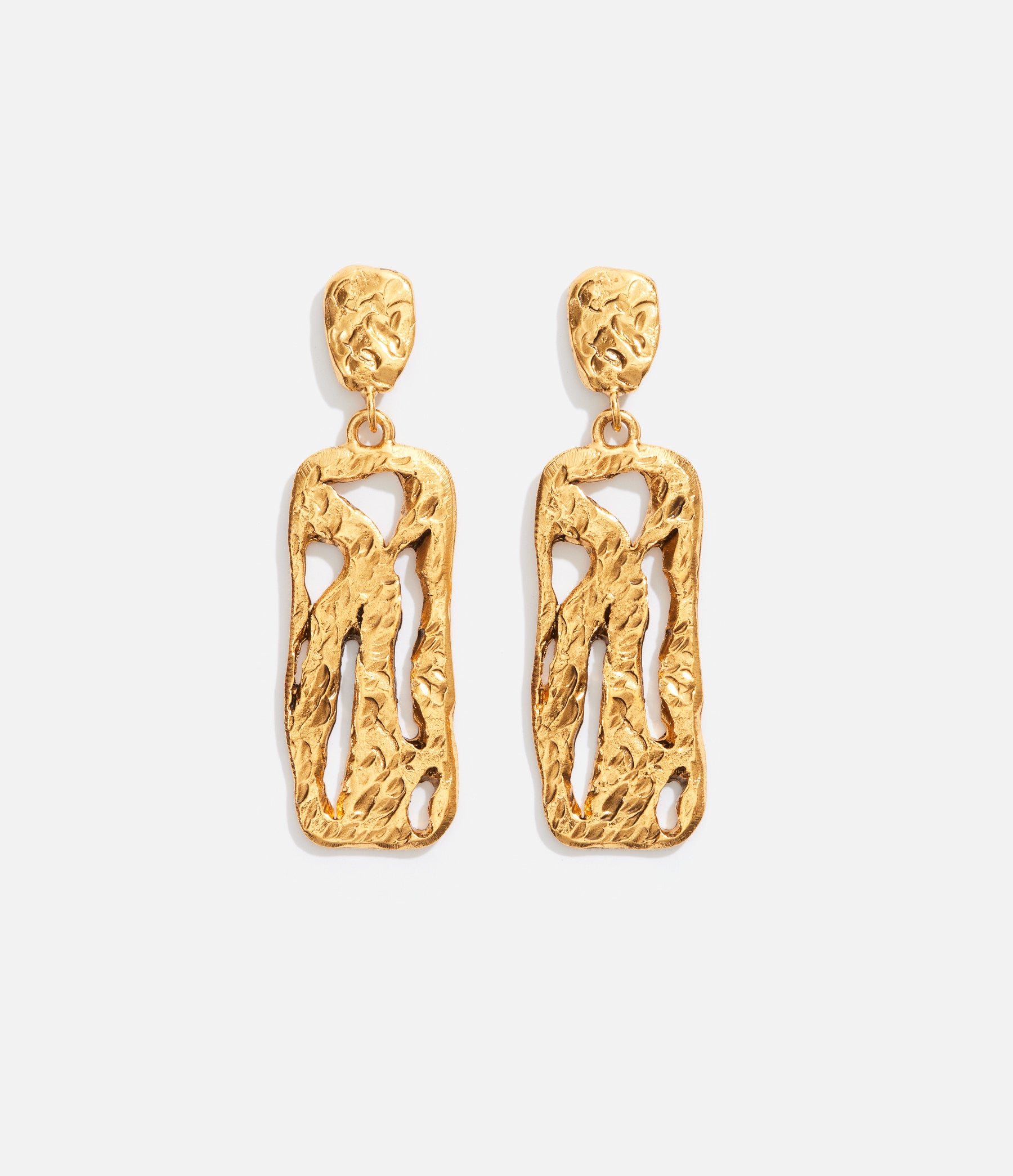 Flat Cut Out Earrings in Gold